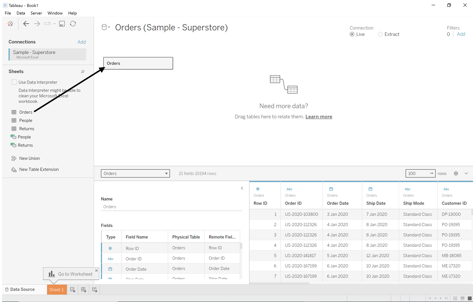 Tableau Fundamentals Beginner Level → Lesson 2.4: Data Source Tab in ...